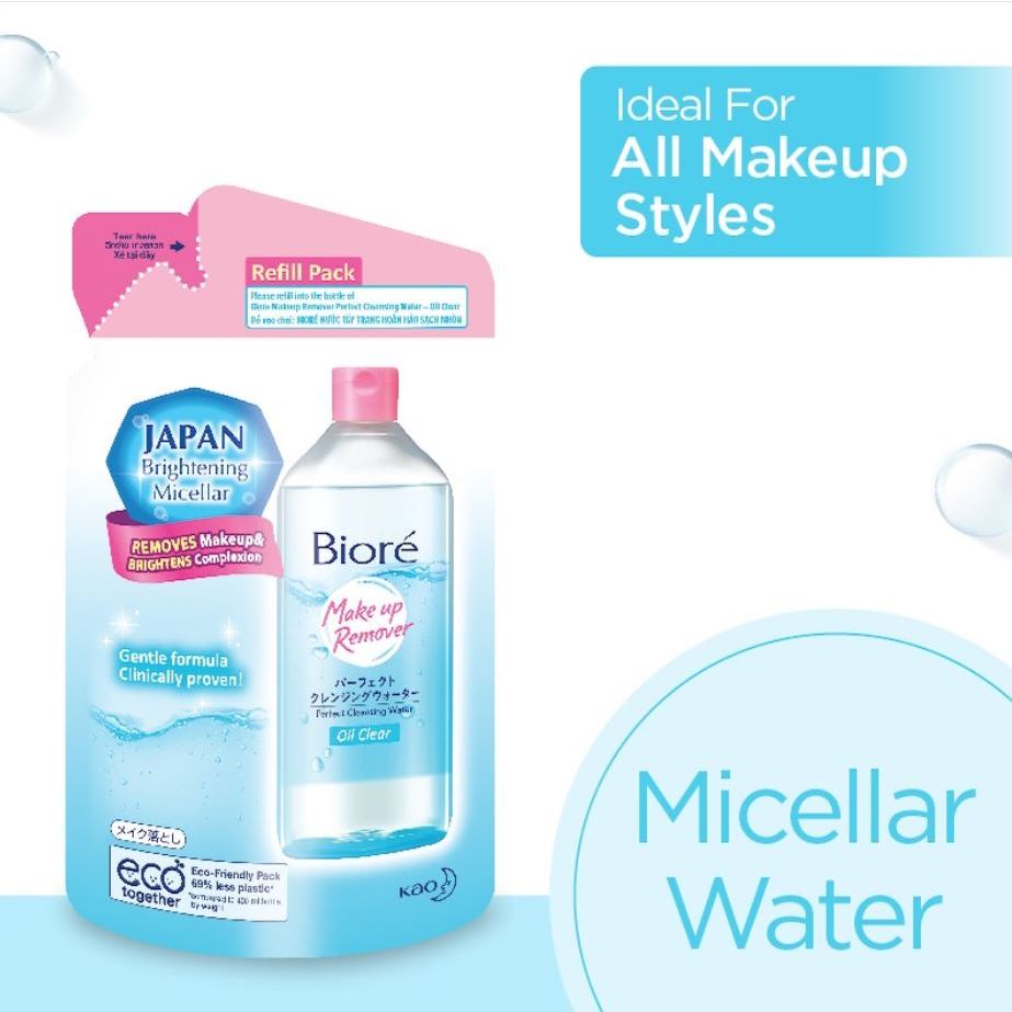 BIORE Perfect Cleansing Water Oil Clear Refill Pack (250ml) | Shopee ...