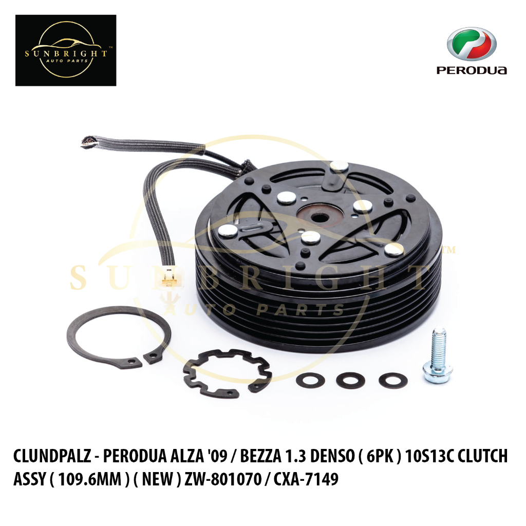 PERODUA ALZA '09 / BEZZA 1.3 DENSO ( 6PK ) 10SA13C CLUTCH ASSY ( 109 ...