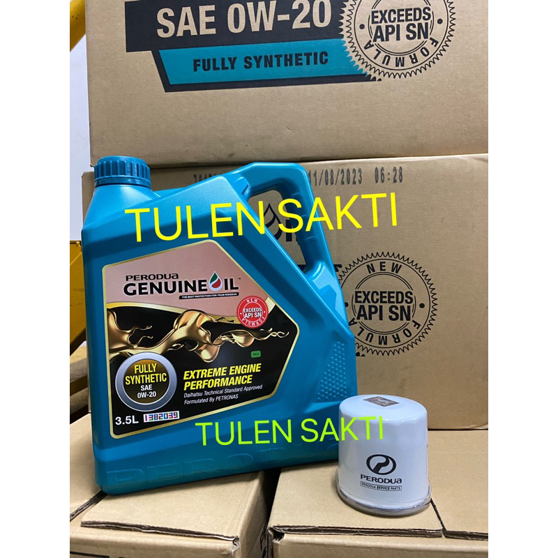 ORIGINAL PERODUA FULLY SYNTHETIC ENGINE OIL SAE 0w20 (3.5@L) AXIA BEZZA ...
