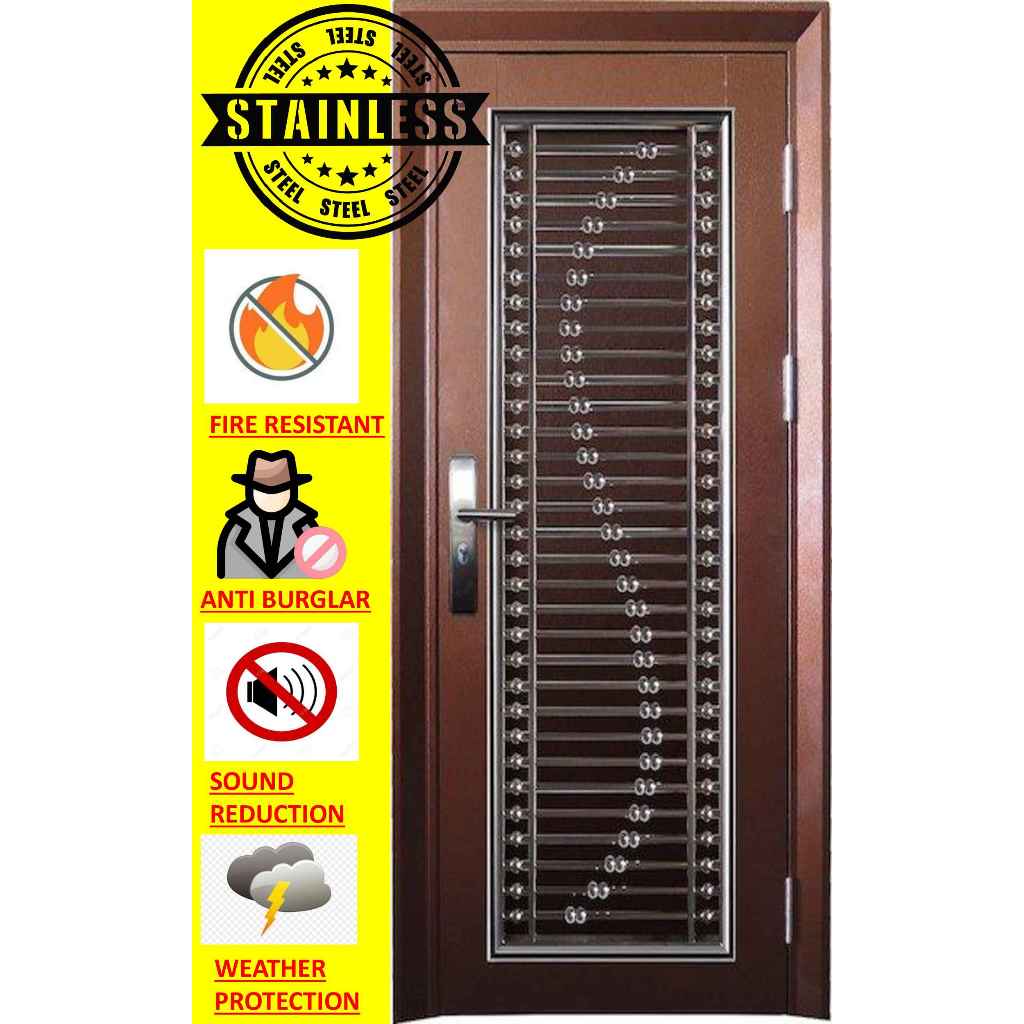 PintuKeselamatan#securitydoorinmalaysia All in One Security door (open ...