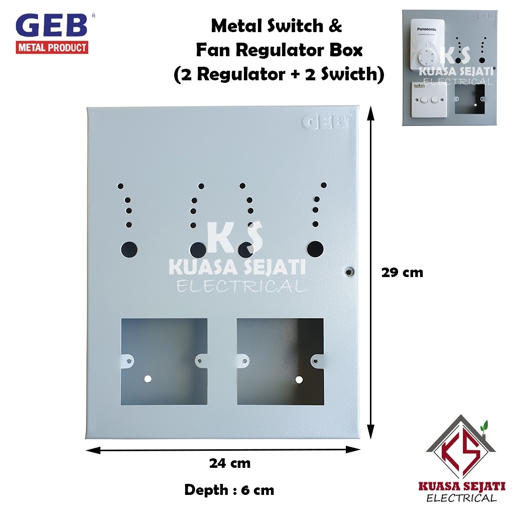 GEB Metal Switch & Fan Regulator Box - 1 Regulator + 1 Switch / 2 ...