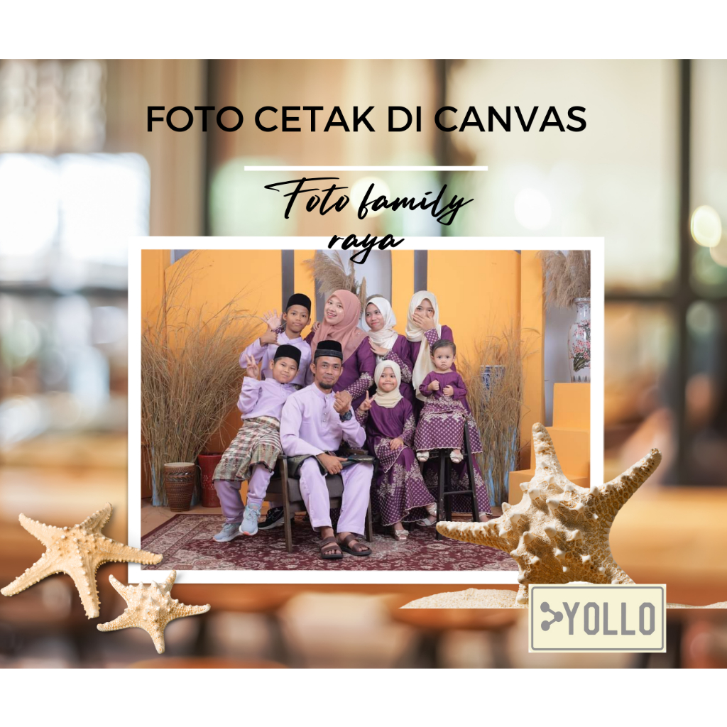 Foto Print in Canvas material - nampak kelas Family foto, Raya, Wedding ...