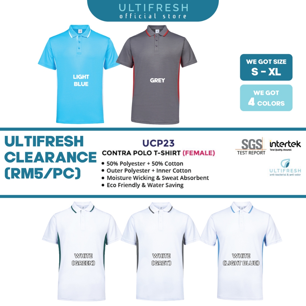 ULTIFRESH Clearance RM5 Hybrid Contra Female Polo T-Shirt UCP23 Female ...