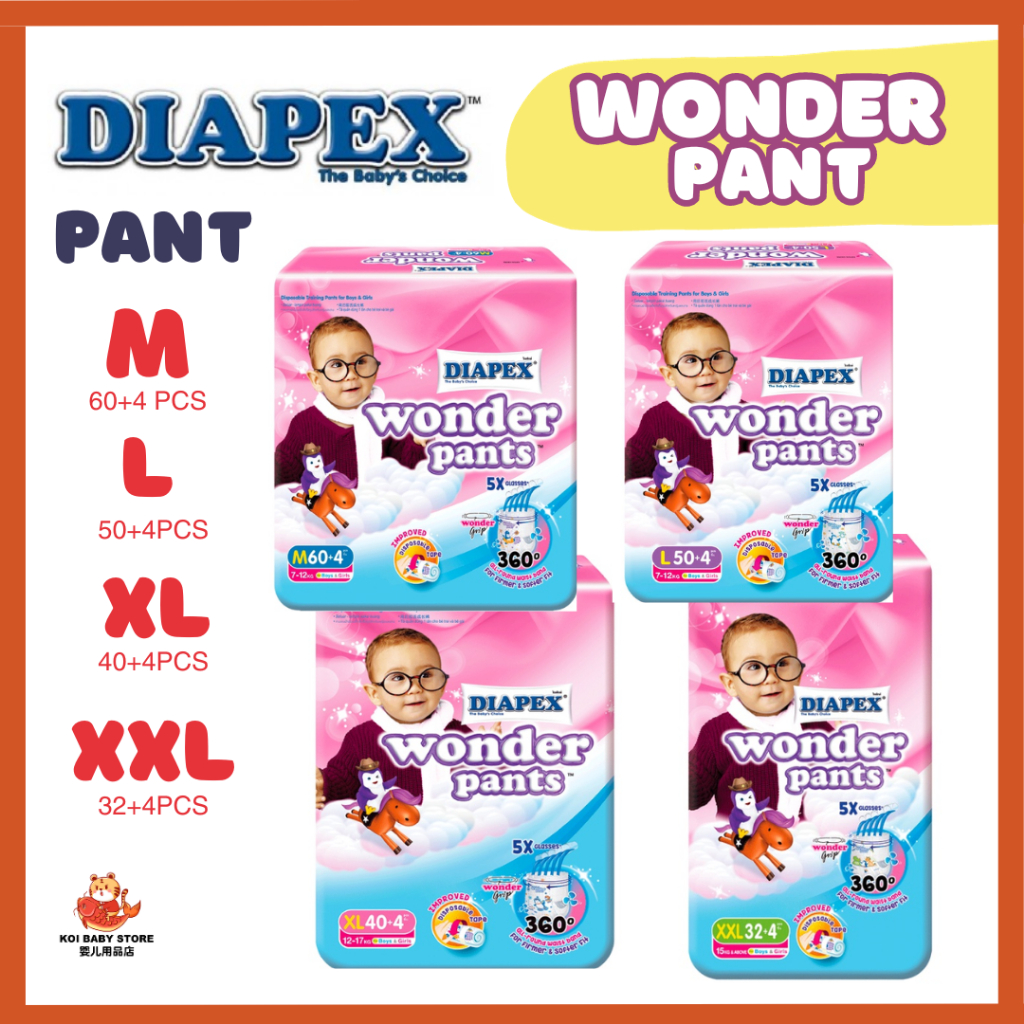 Diapex Wonder Pant Pant Size M/L/XL/XXL Baby Diapers | Lampin Bayi ...
