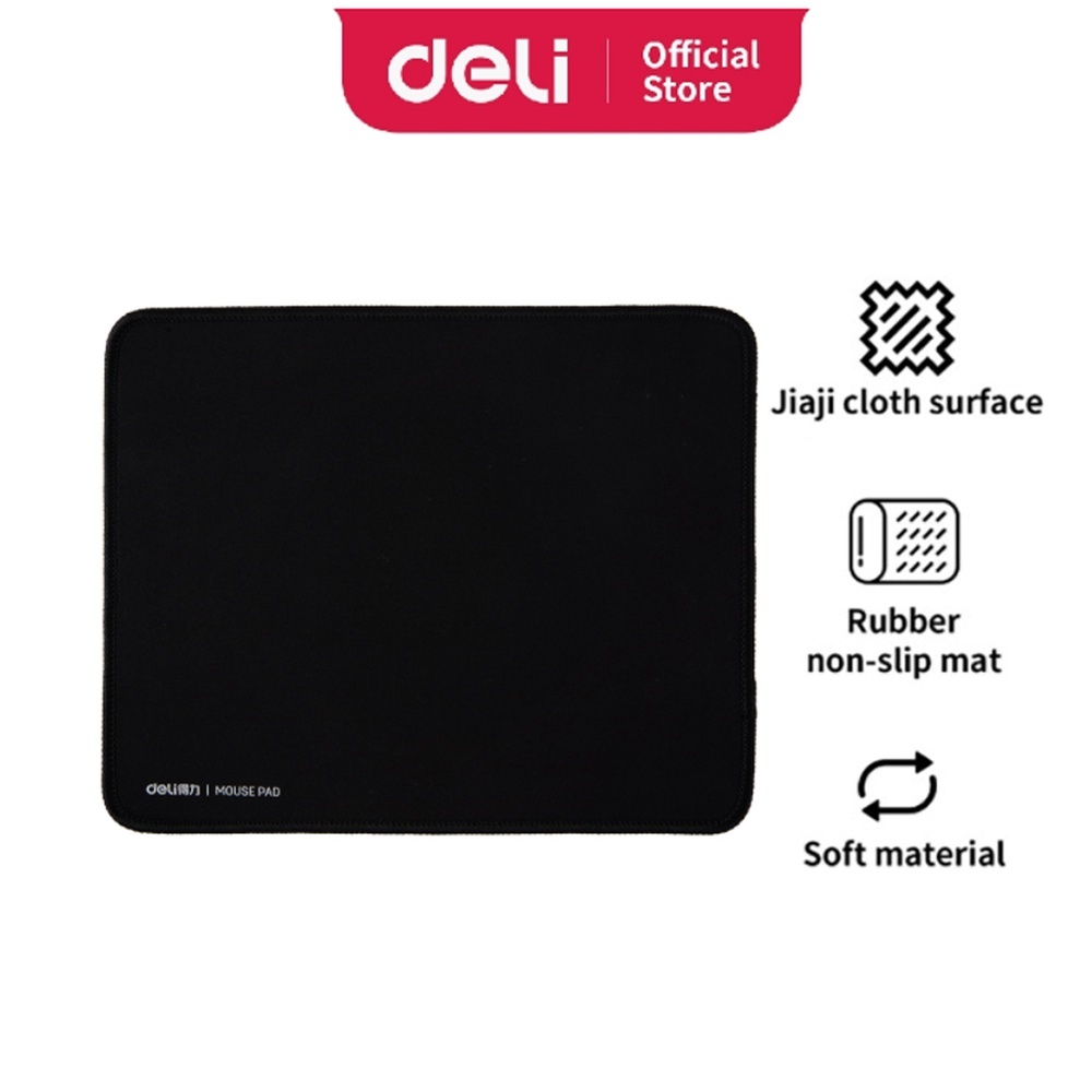 Deli Office Machine Mouse Pad Black Washable Smoothly Control (25 x ...