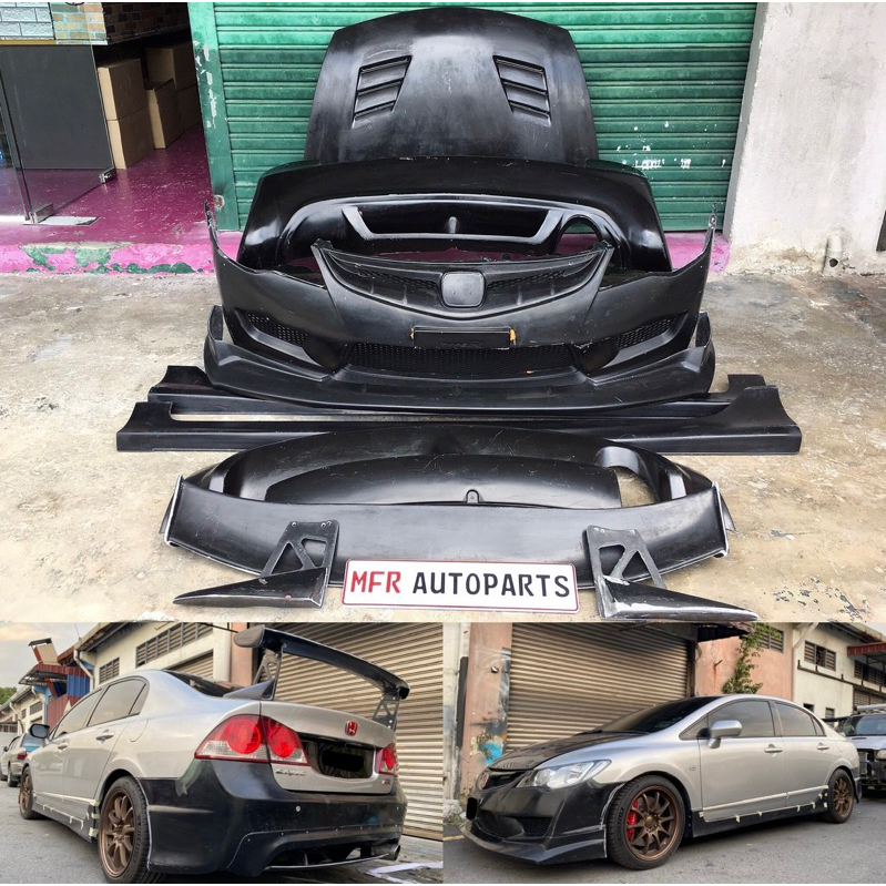 BODYKIT MUGEN TYPE R FOR HONDA CIVIC FD (PACKAGE 2 : NO GT WING ...