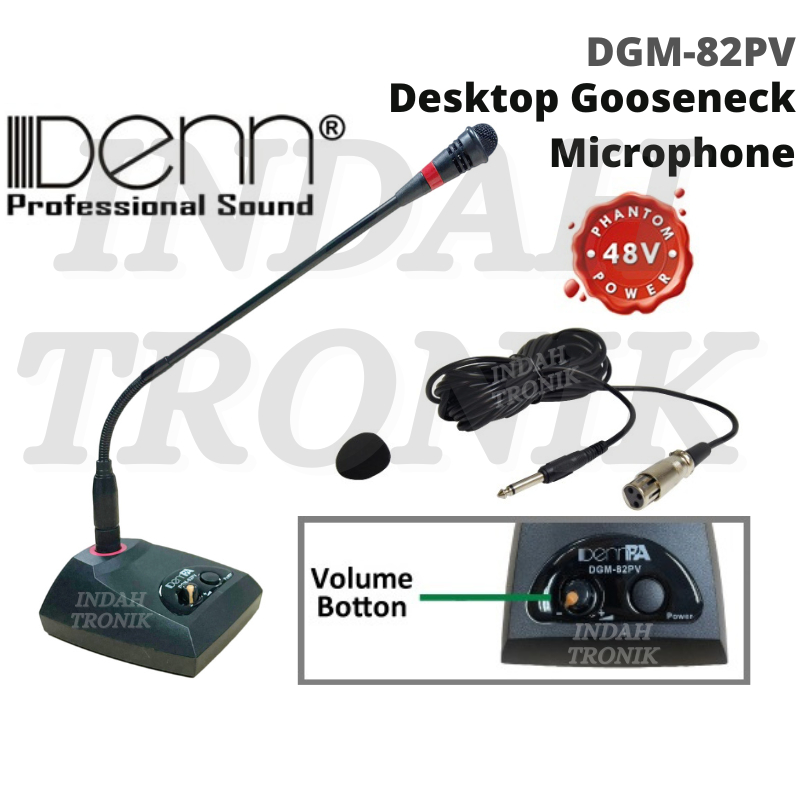 DENN DGM-82PV Desktop Gooseneck Goose Neck Microphone Conference ...
