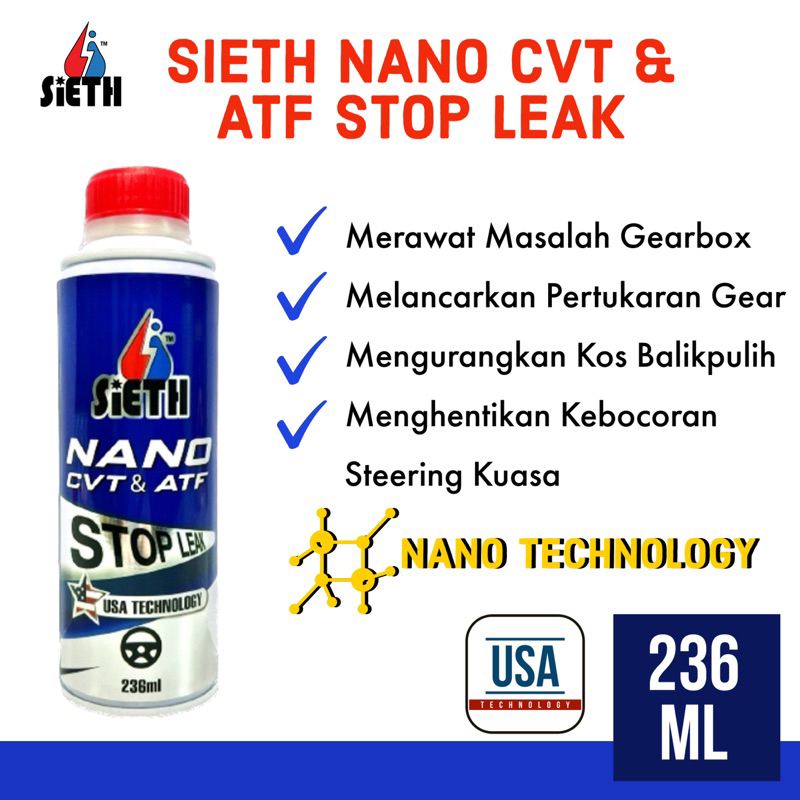 【100% ORIGINAL】SIETH NANO ATF & CVT STOP LEAK (236ML) - Penutup ...