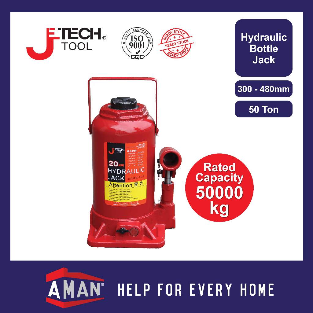 JETECH 50 Ton Heavy Duty Hydraulic Bottle Jack Car Jack Garage Jack ...