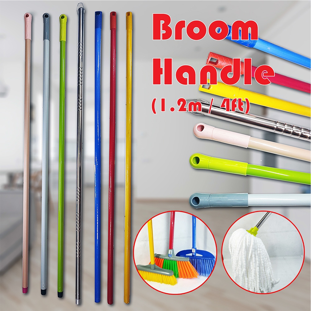Stainless Steel Metal Wooden Broom Mop Handle Rod with Screw Head ...