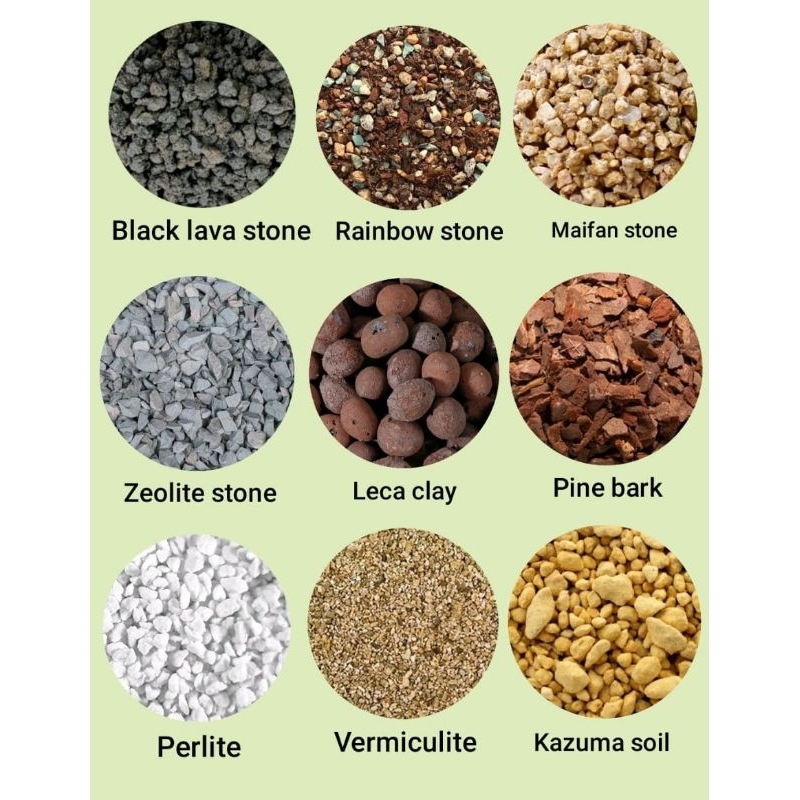 LAVA ZEOLITE MAIFAN PERLITE VERMICULITE LECA PINE BARK PUMICE RAINBOW ...