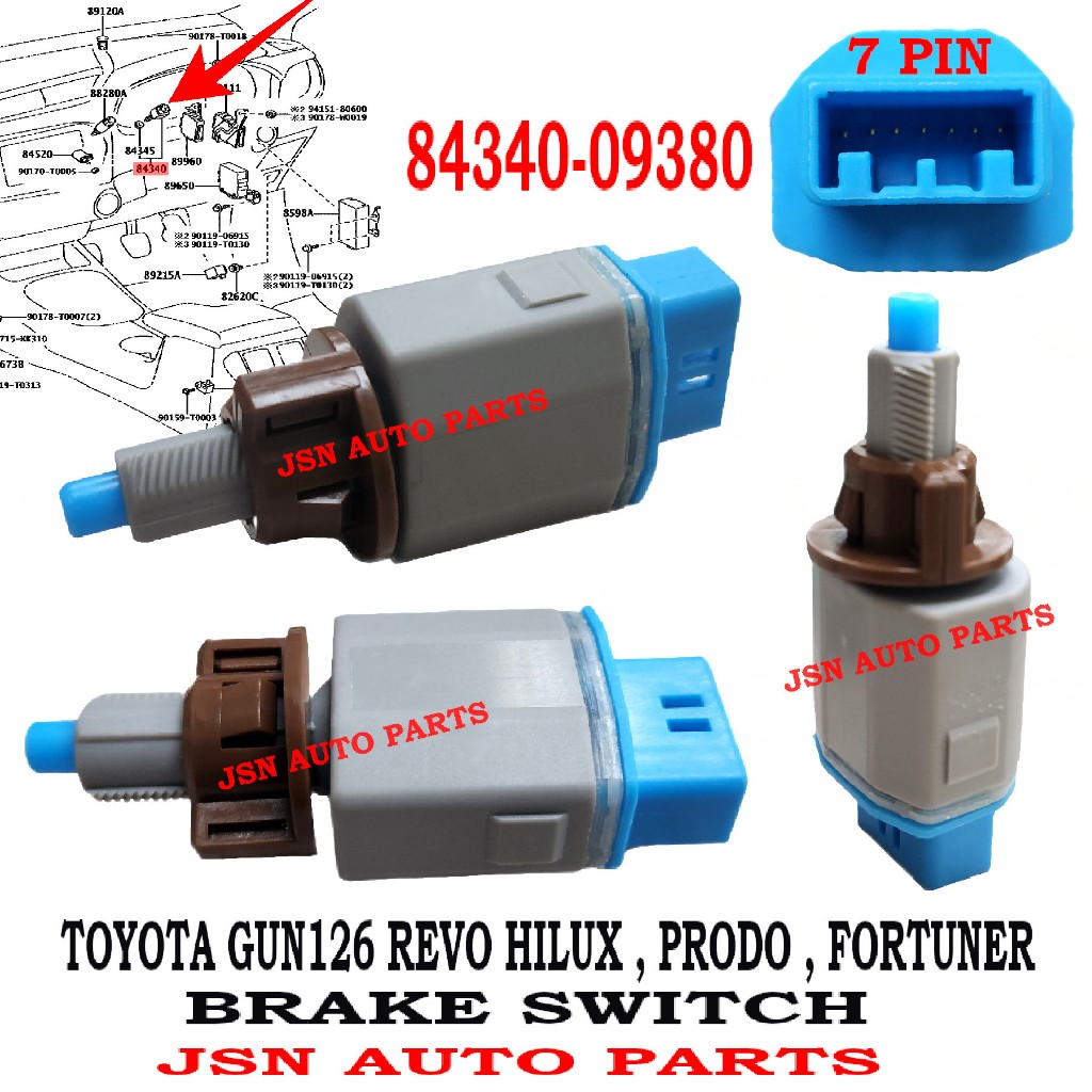 TOYOTA HILUX REVO , PRADO 7PIN (BLUE ) BRAKE SWITCH 84340-09380 ...