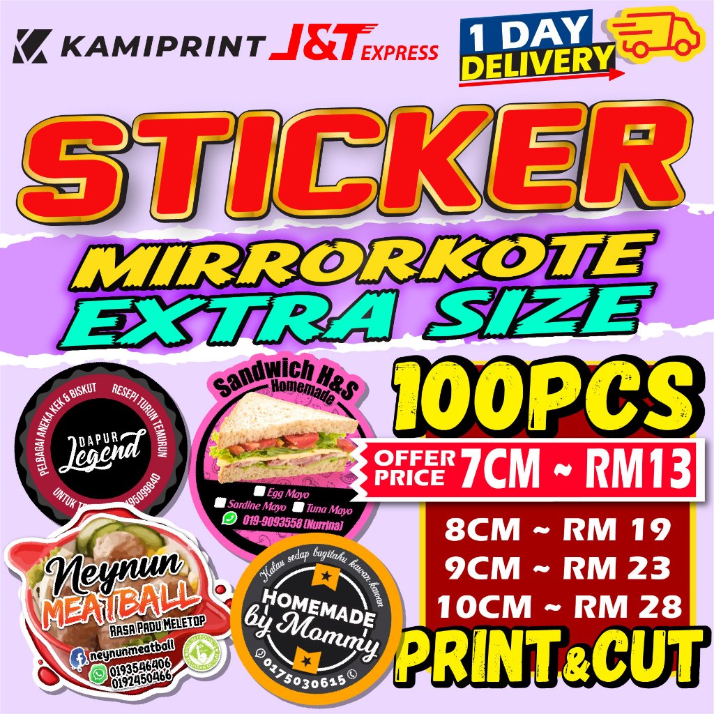 [ 100 PCS ] LARGE SIZE STICKER PRODUCTS @ STICKER PRODUK @ STICKER ...