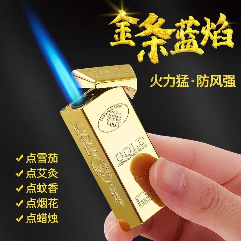 🔥Gold Bar Bricks Jet Flame Lighter(Gas Refillable-Api Tajam) | Shopee ...
