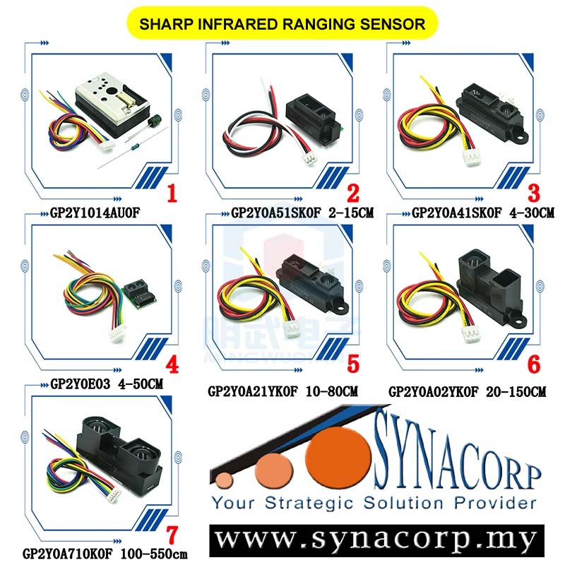 SHARP GP2Y0A Infrared Long Range Distance Sensor PM2.5 GP2Y1010AU0F ...