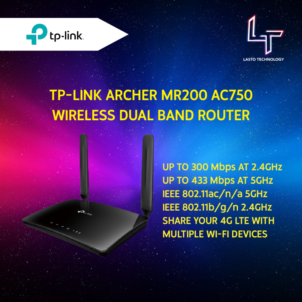 TP-Link Archer MR200 AC750 Wireless Dual Band 4G LTE Router | Shopee ...