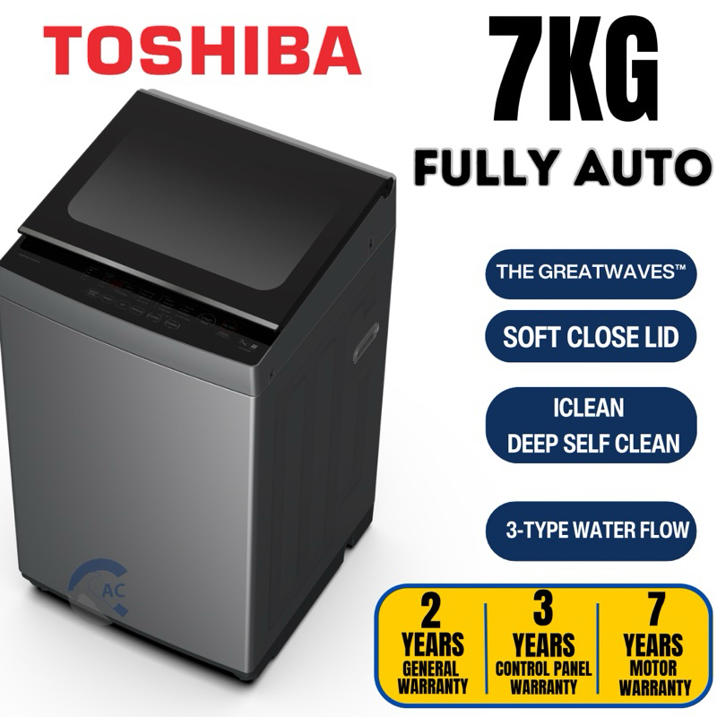 TOSHIBA 7.0KG Fully Automatic Top Load Washing Machine (Grey Color) AW-M801AM(SG) | Shopee Malaysia