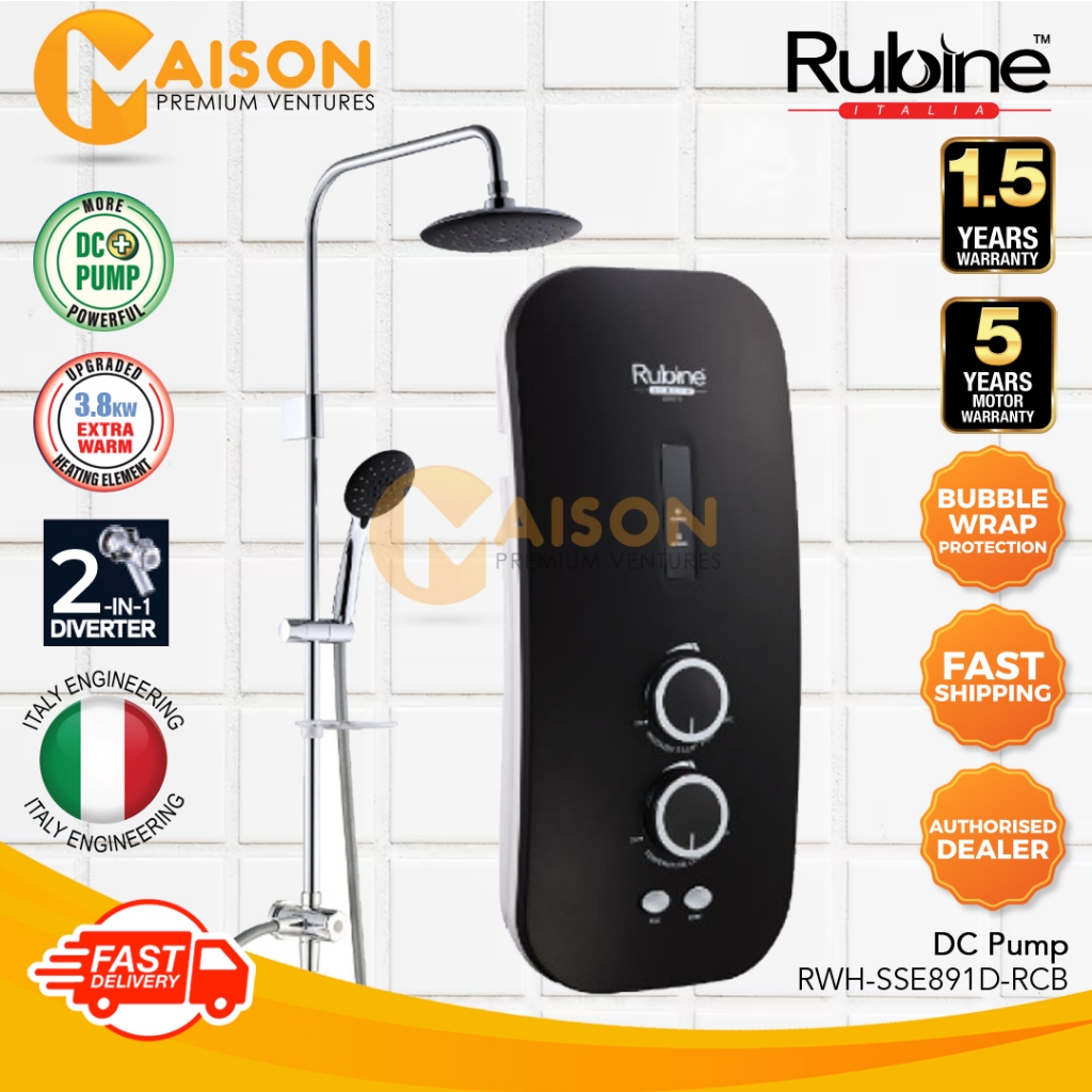 [Sales] Rubine Water Heater With DC Pump RWH-SSE891D-BCB | Shopee Malaysia