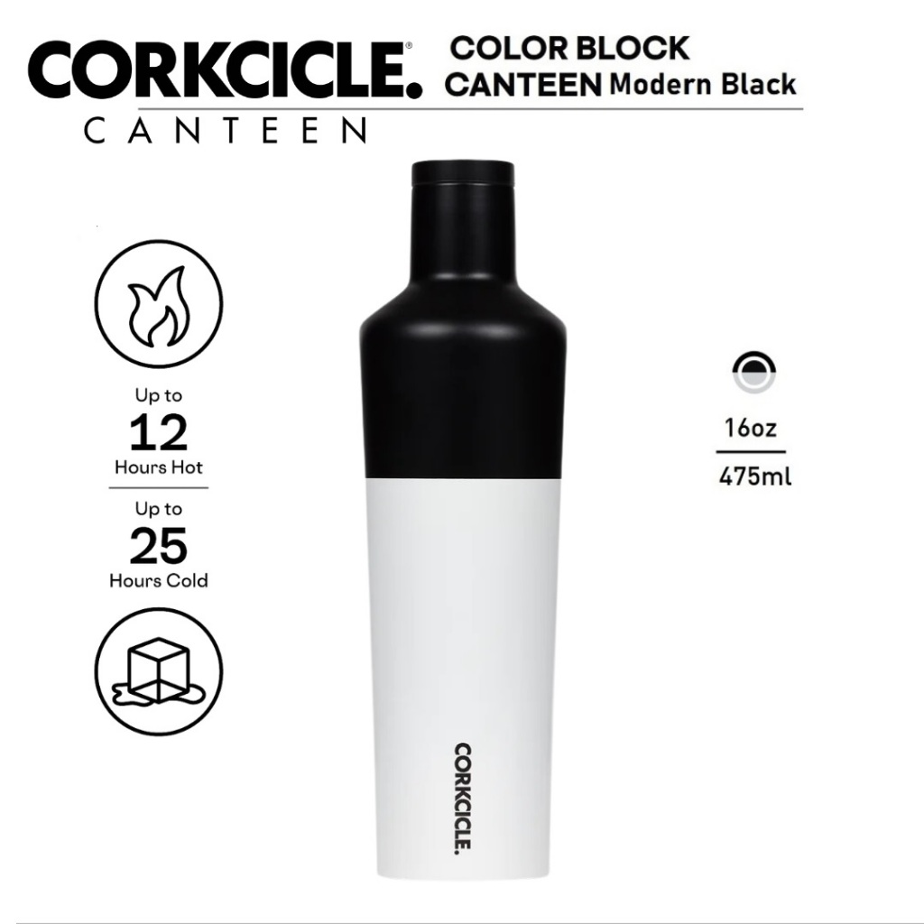 Corkcicle 16oz Canteen Color Block Collection Water Bottle Thermos ...