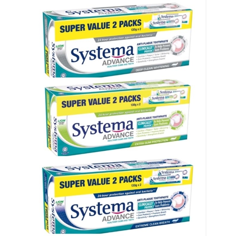 Systema Toothpaste Twin Pack (130g x 2) Deep Clean Whitening Extreme ...