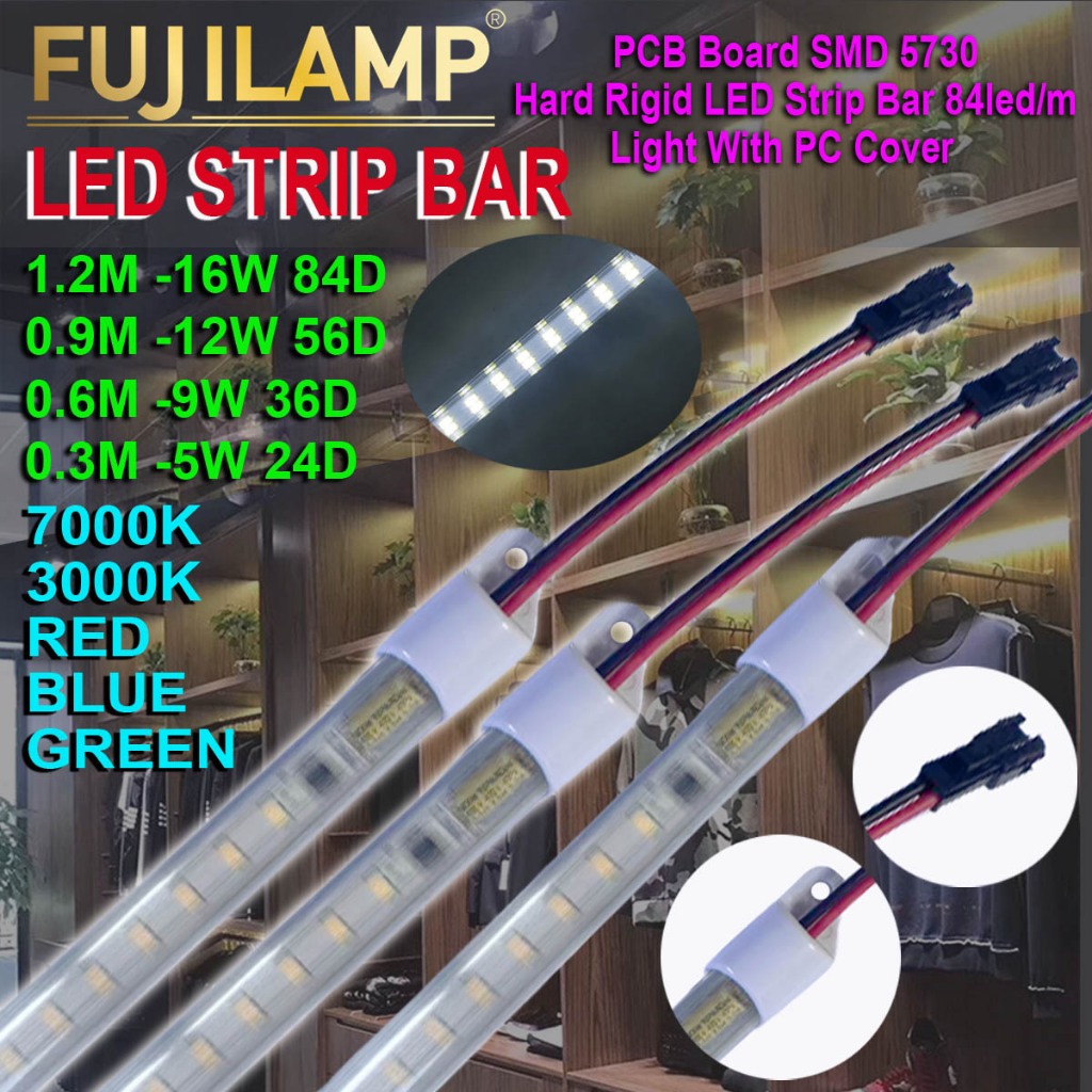 [Local seller] LED Bar Light Light Strip Bar With Transparent Cover ...