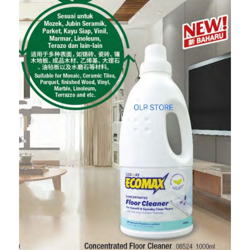 Cosway Ecomax Concentrated Floor Cleaner 1000ml-(Exp:07/2026) | Shopee ...