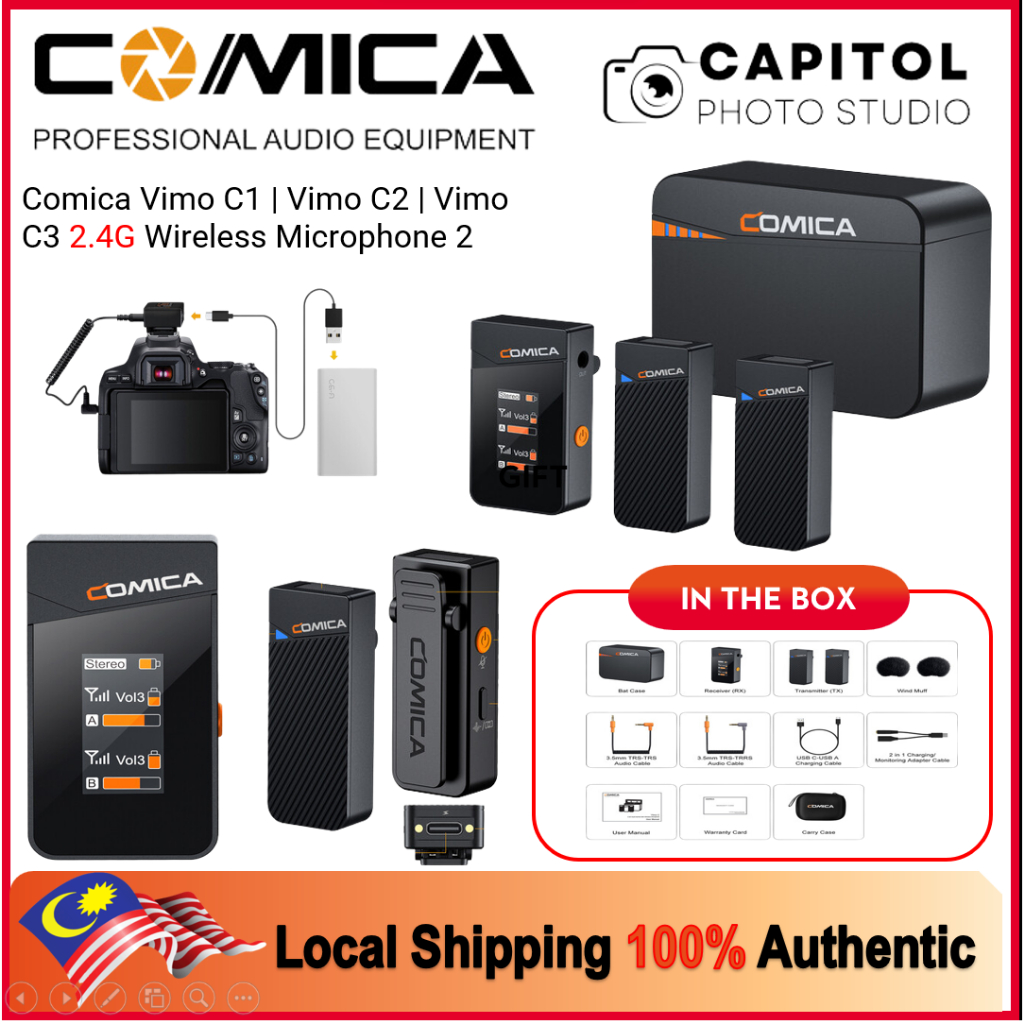 Comica vimo c1|vimo c2| vimo c3 2.4G WIRELESS MICROPHONE | Shopee Malaysia