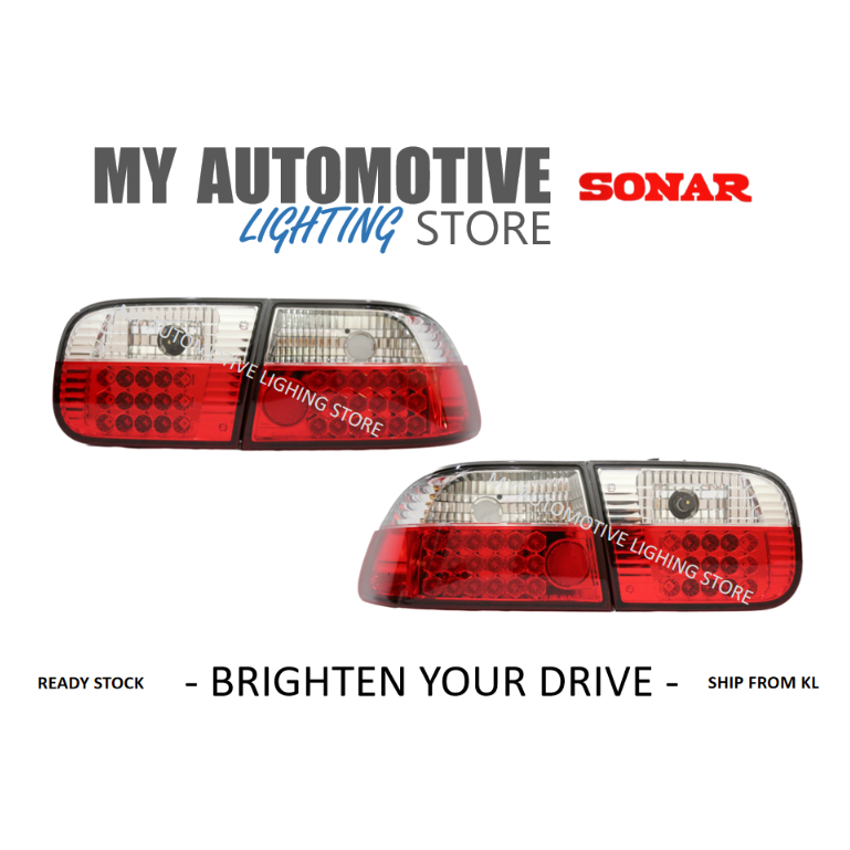 (Sonar) Honda Civic EG SR3 SR4 EG6 EG9 1992-1995 2 Door, 4 Door (LED) Tail Lamp, Tail Light ...