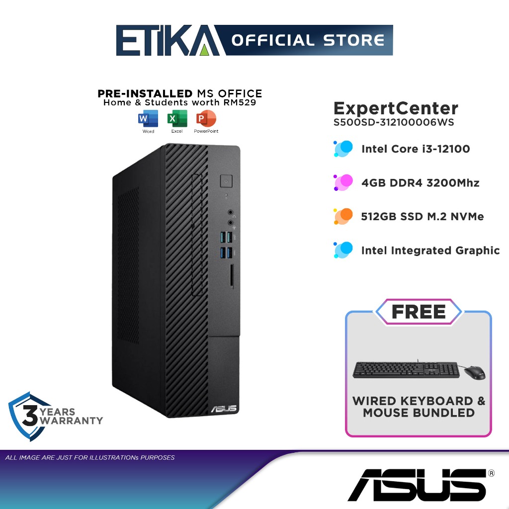 Asus ExpertCenter D500SE-3131MY006WS Desktop PC | Intel Core I3-13100 ...