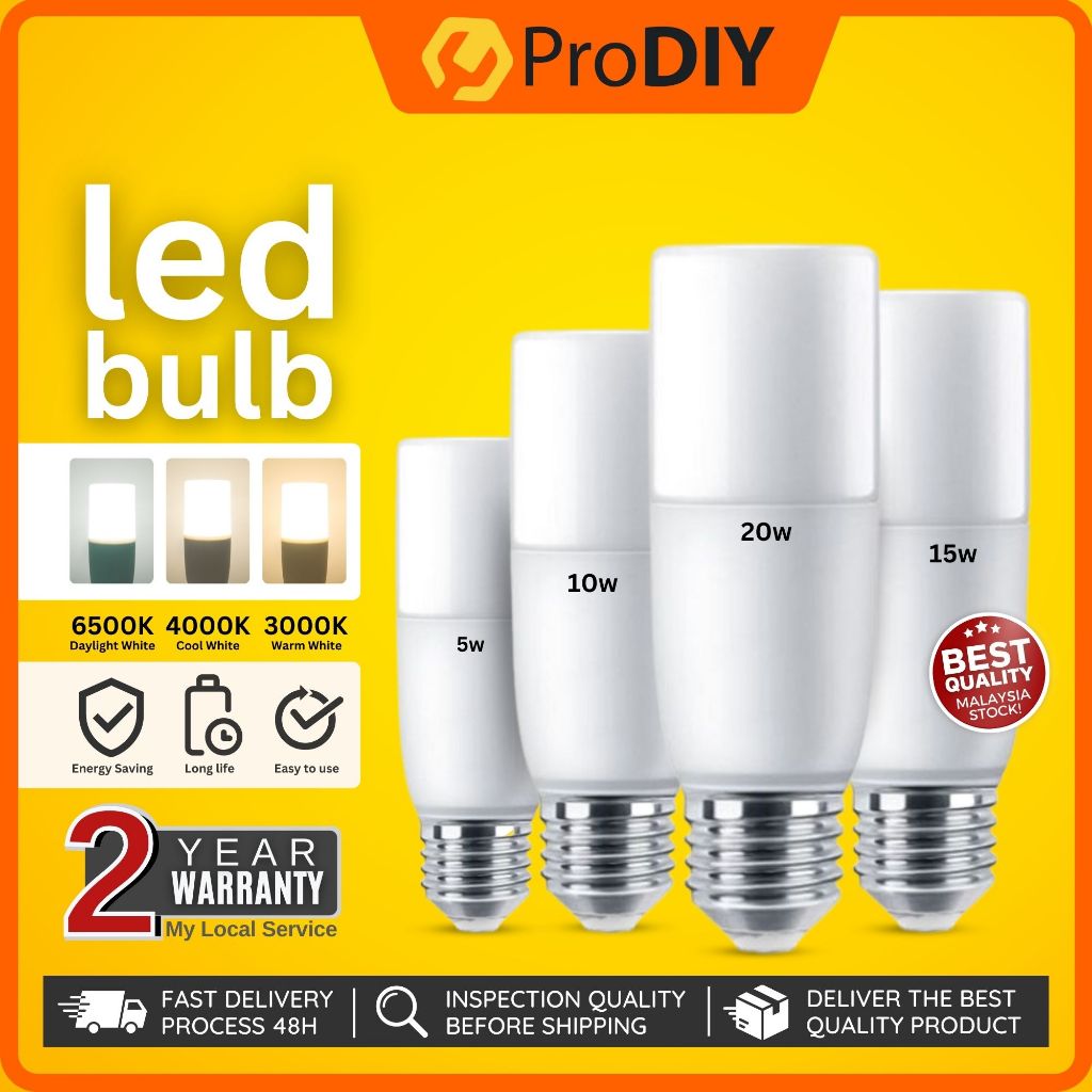 PRODIY LED Bulb 5W 10W 15W 20W 3000K Warm Light 4000K Cool Light 6500K ...