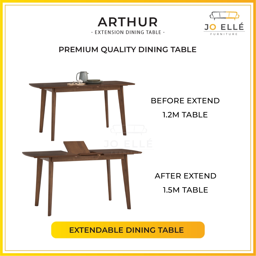 Jo ELLE - Archer 1.2M + 0.3M Extension Dining Table / Extendable Dining ...