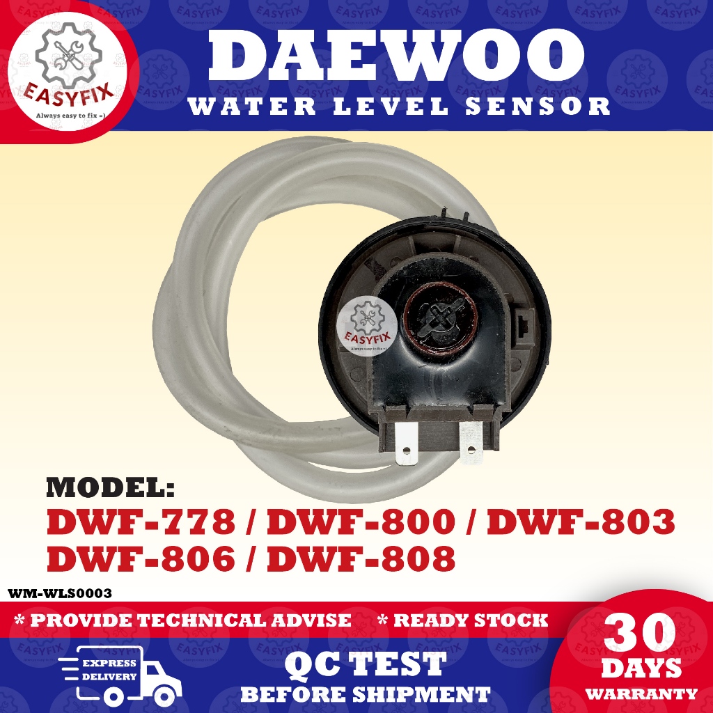 DWF-778 / DWF-800 / DWF-803 / DWF-806 / DWF-808 DAEWOO WASHING MACHINE WATER LEVEL SENSOR ...