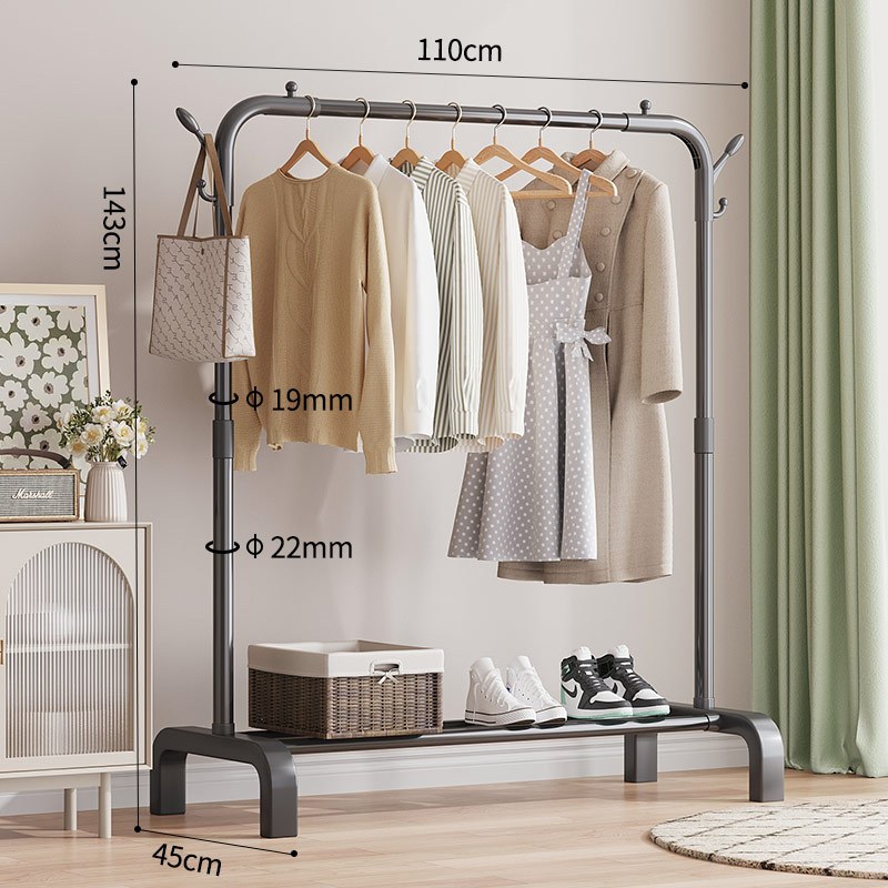 Single Double Rod Cloth Rack Strong Steel Clothing Hanger Rack Ampaian ...
