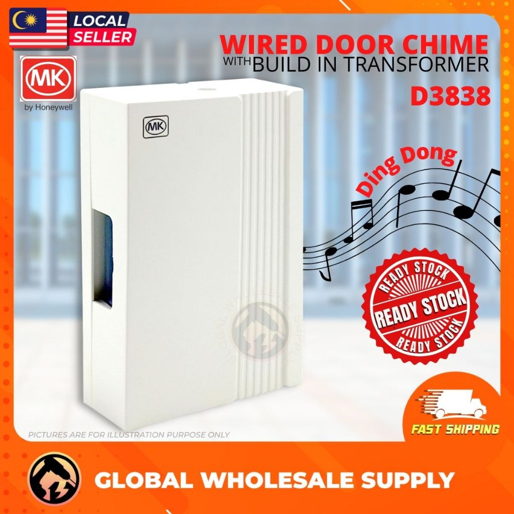 MK D838 Wired Doorbell Mechanical Striking Wired Door Bell Doorbell Chime SIRIM APPROVED Loceng ...