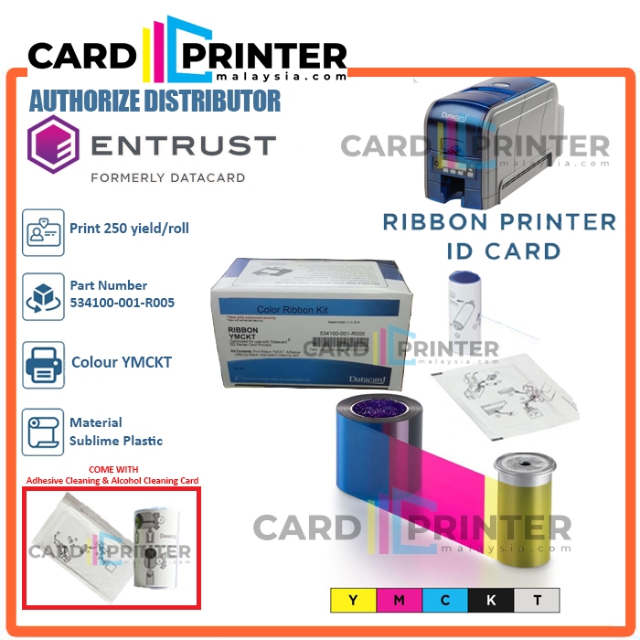Entrust Datacard Sigma SD160 YMCKT 250 COLOR Ribbon Cartridge Ink ID ...