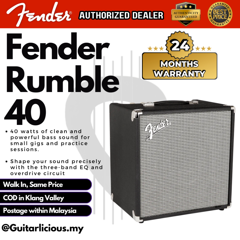 FENDER Rumble 40 V3 Bass Combo Amplifier, 230V amplifier speaker 40watt ...