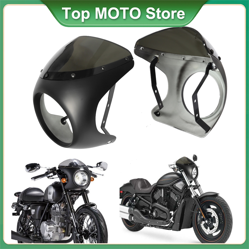 Motorcycle Headlight Cover 7 inch With Windshield Fairing Protector ...