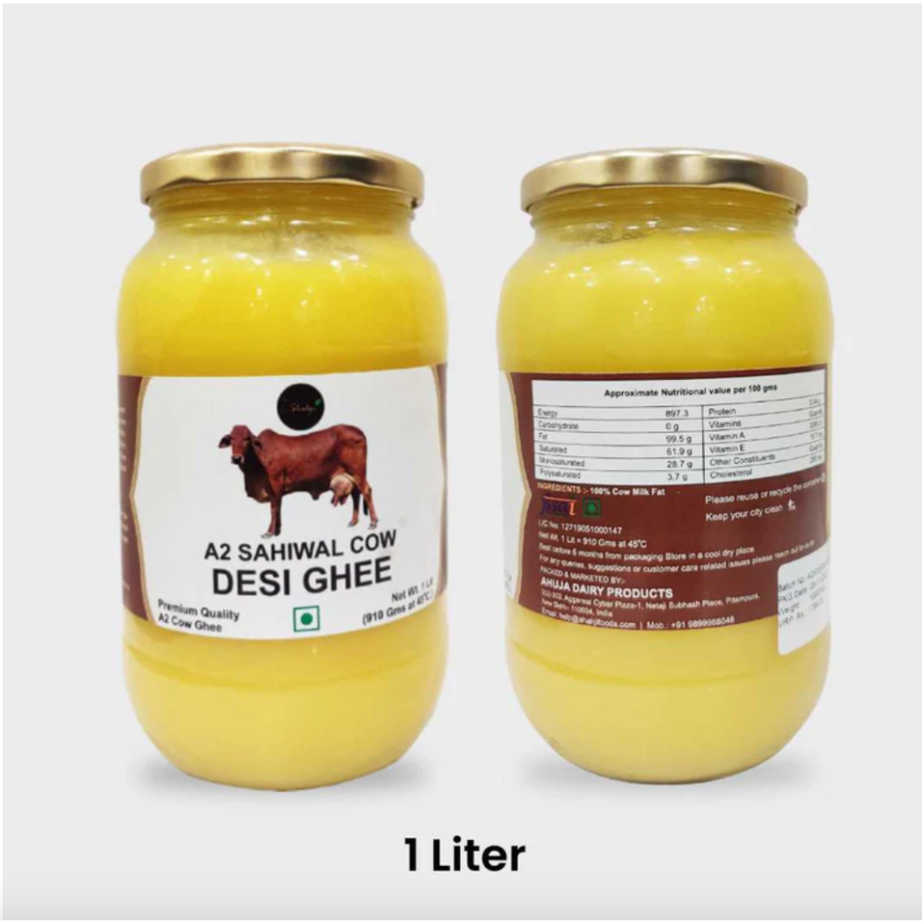 A2 Sahiwal Cow Ghee(Hand Made Desi Ghee)-1Litre (100% organic) | Shopee ...