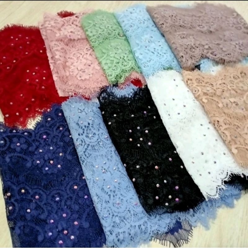 LACE.EYELASH.BORDER LACE batu kilat [ PROMOSI ] 1panel 1.5m🌷 ready stok ...