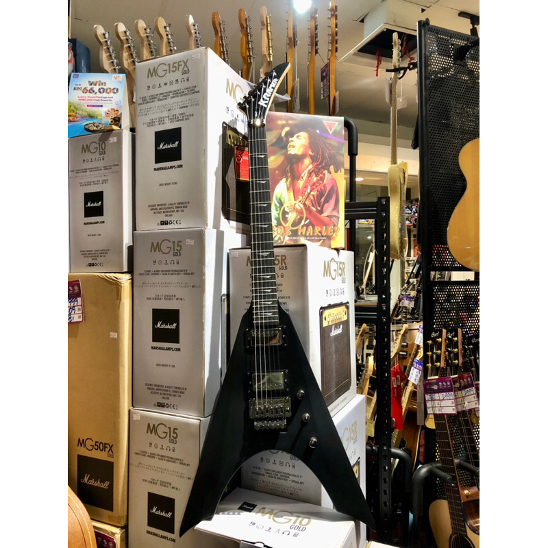 Kramer Nite-V Floyd Rose Electric Guitar - Satin Black | Shopee Malaysia