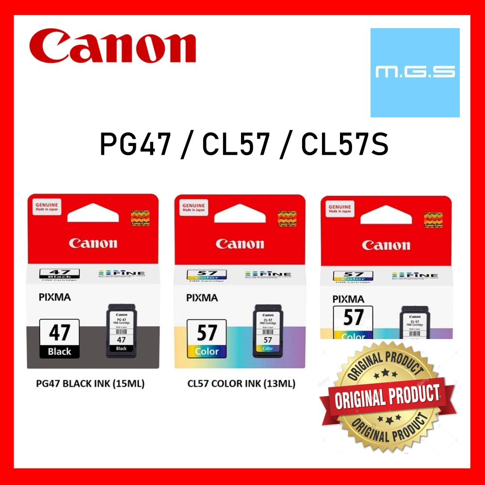CANON PG47 BLACK / CL57 COLOR / CL57S PG-47 CL57 CANON E410 E400 E460 ...