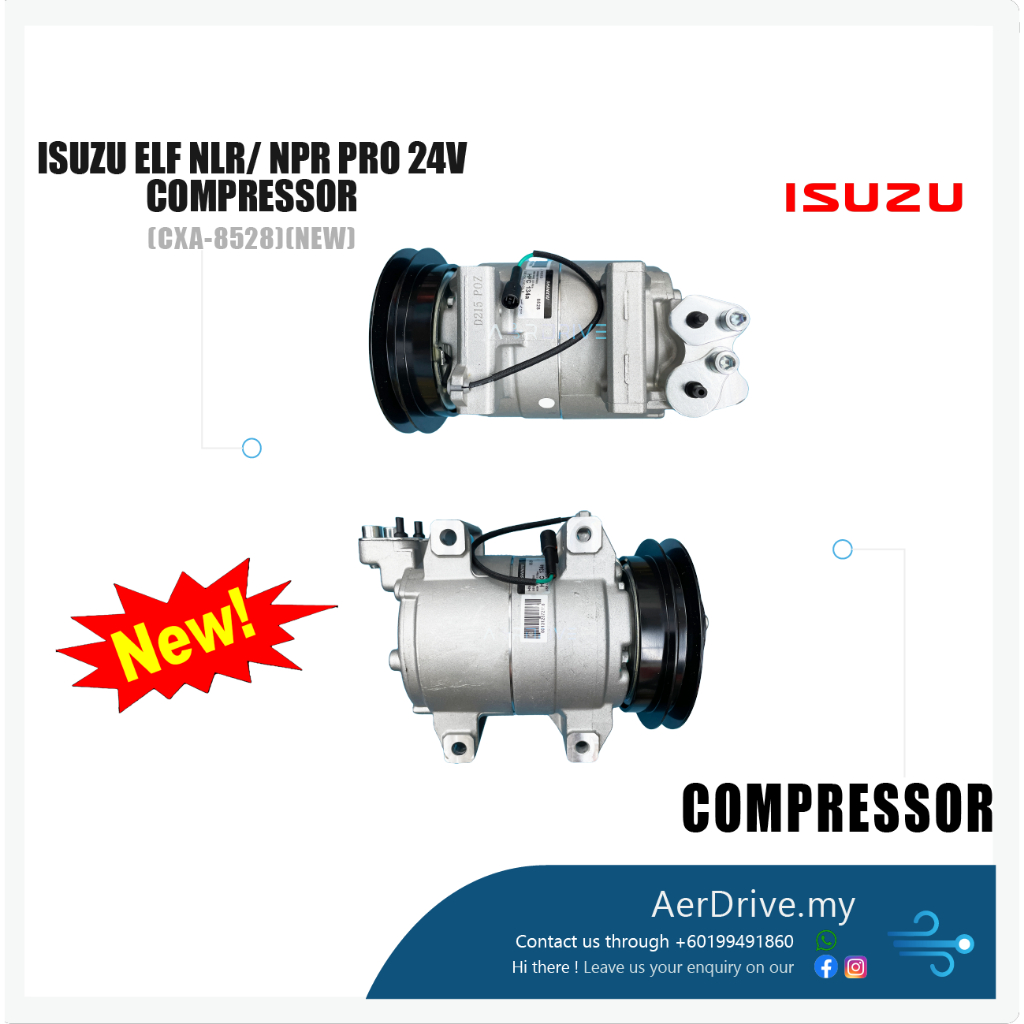 CHINA NEW ISUZU ELF NLR / NPR PRO 24V COMPRESSOR ( CXA-8528 ) | Shopee ...