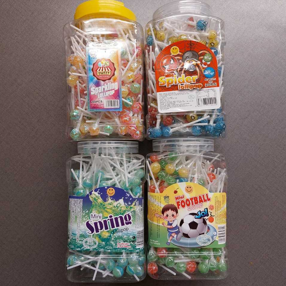 HALAL Hepin 200Pcs Lollipop Mini Lollipop Mixed Fruit Flavor (±3g x 200Pcs) | Shopee Malaysia