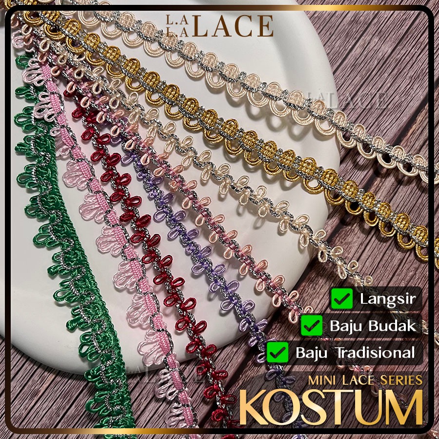 Lace Kostum Tradisional / Tali Hiasan Kepala Langsir Border Mini ...