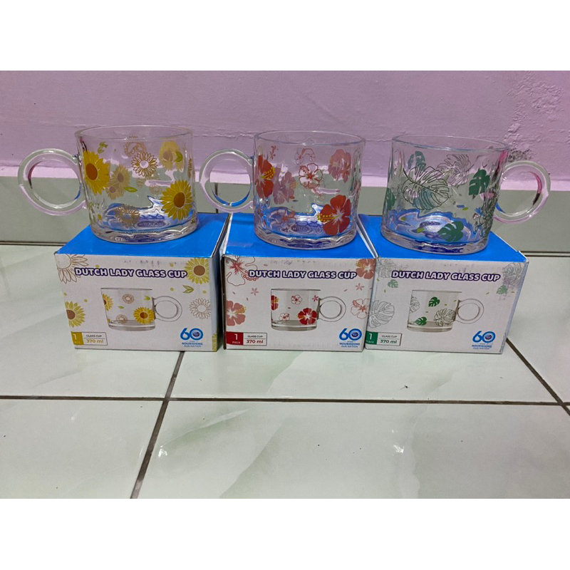 DUTCH LADY GLASS CUP 370ML 60 YEARS NOURISHING OUR NATION | Shopee Malaysia