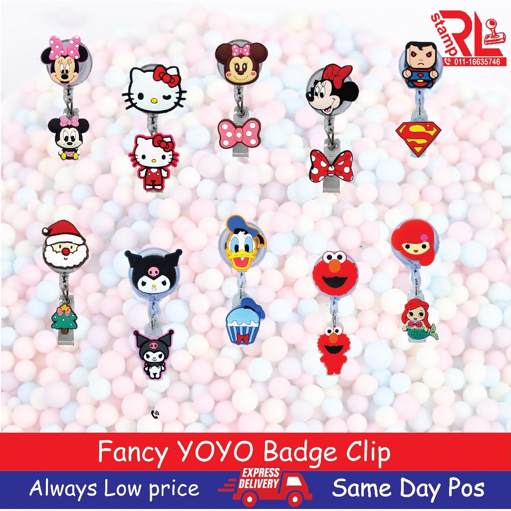 YD01-50 Ready Stock Fancy Yoyo Badge Clip /Worker Name ID Card Holder /Lanyard ID | Shopee Malaysia