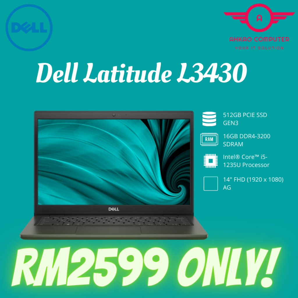 Dell Latitude L3430 I53516G-512GB-W11PRO 14'' FHD Laptop Black ( I5 ...