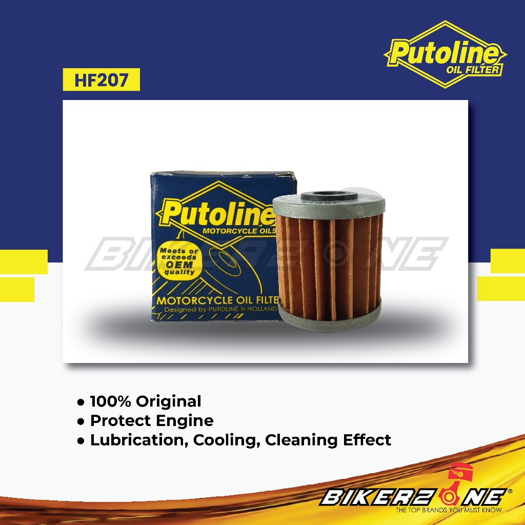 PUTOLINE HF207 Oil Filter for motorcycle by Bikerzone Official Store ...