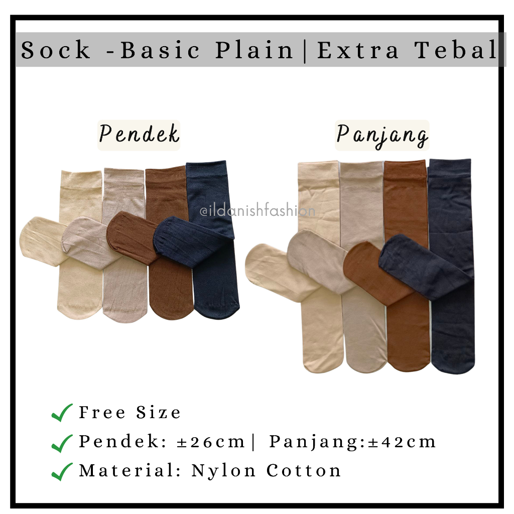 EXTRA TEBAL PLAIN !! Stokin Cotton Plain/Tapak Kosong |Stokin Muslimah ...