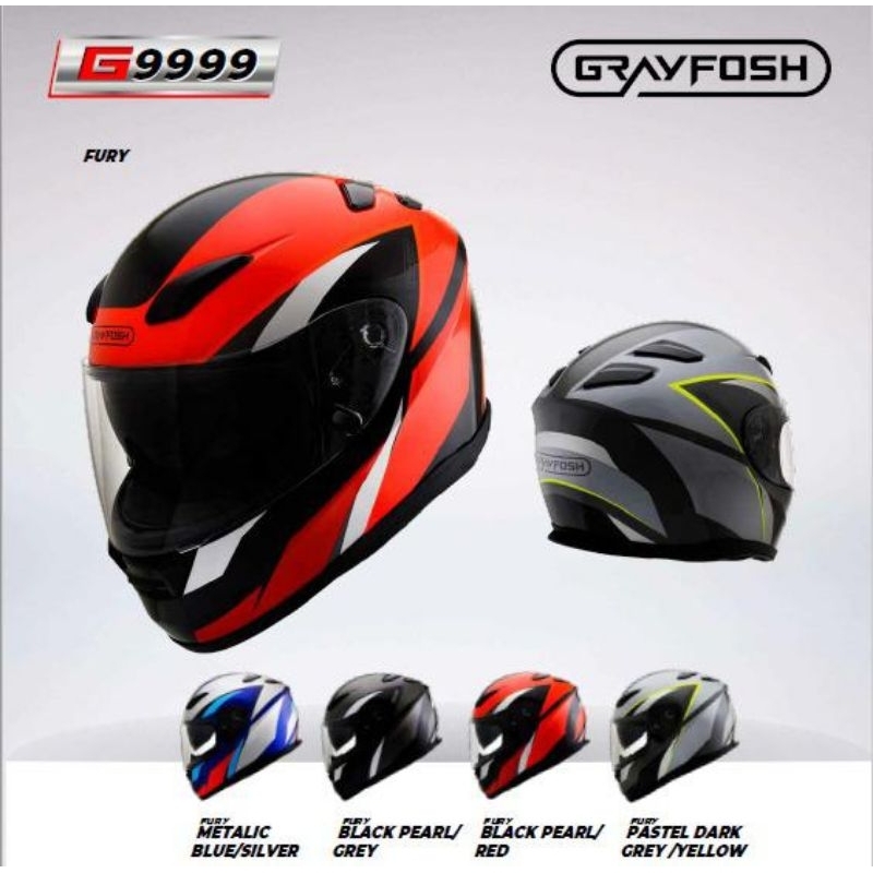 GRAYFOSH 9999 double visor Helmet 100% original X dot | Shopee Malaysia